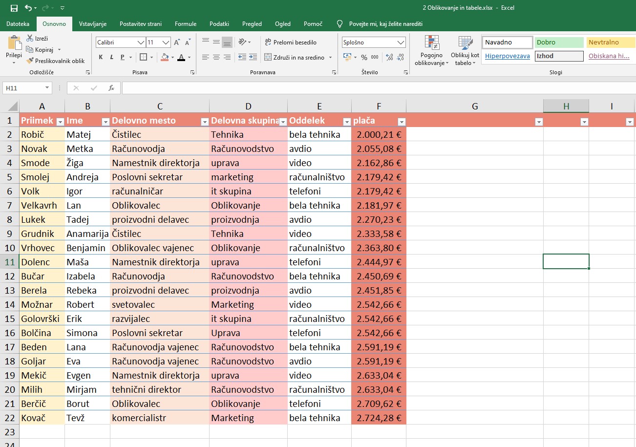 12 URNI OSNOVNI TEČAJ EXCELA - Obrtna zbornica Domžale